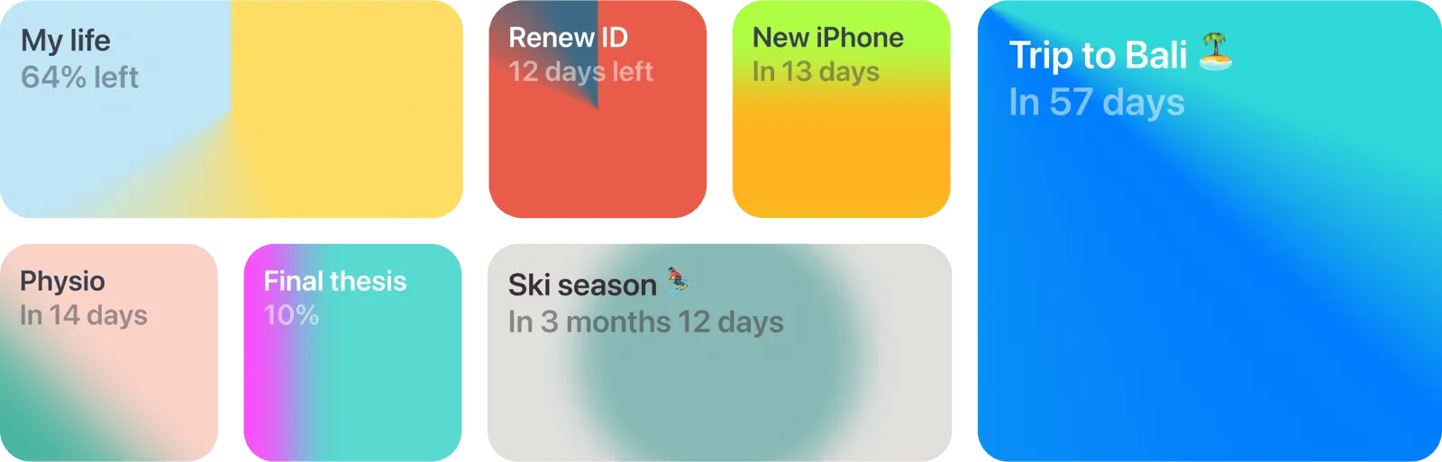 Pretty Progress - Countdown widgets on your iPhone