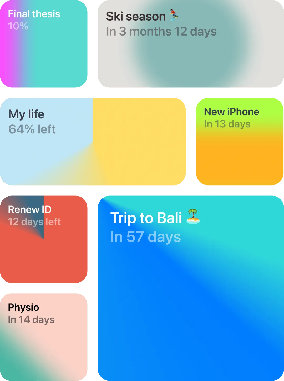 Pretty Progress - Countdown widgets on your iPhone