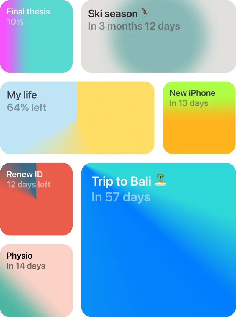 Pretty Progress - Countdown widgets on your iPhone