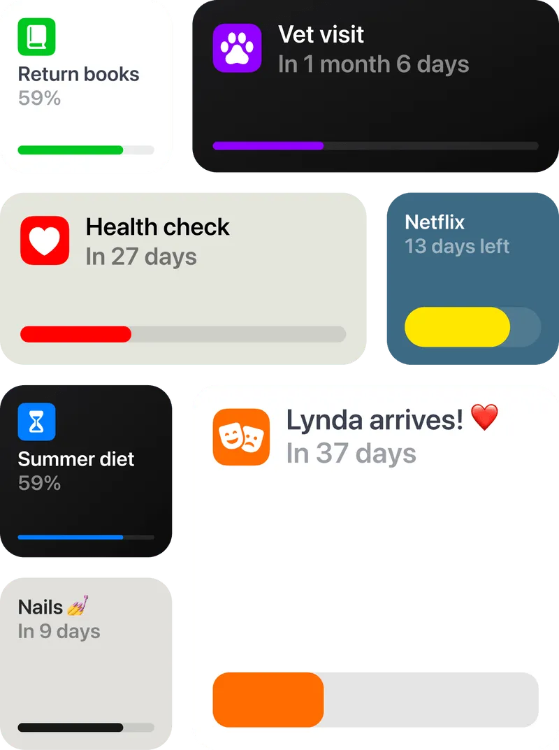 Pretty Progress - Countdown widgets on your iPhone