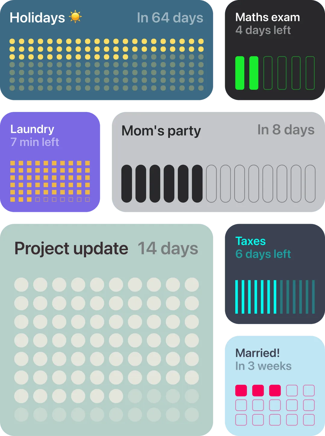 Pretty Progress - Countdown widgets on your iPhone