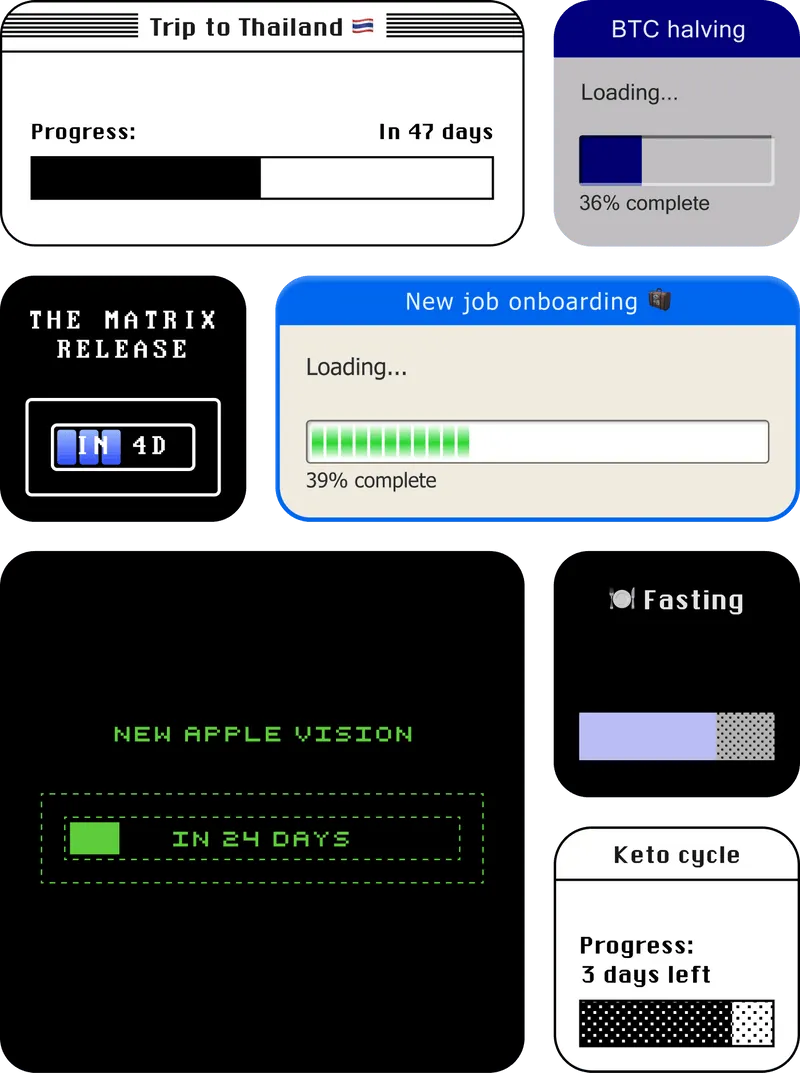 Pretty Progress - Countdown widgets on your iPhone
