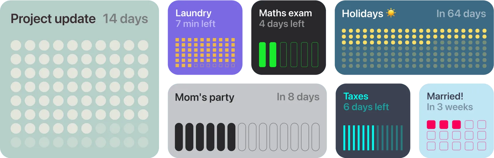 Pretty Progress - Countdown widgets on your iPhone